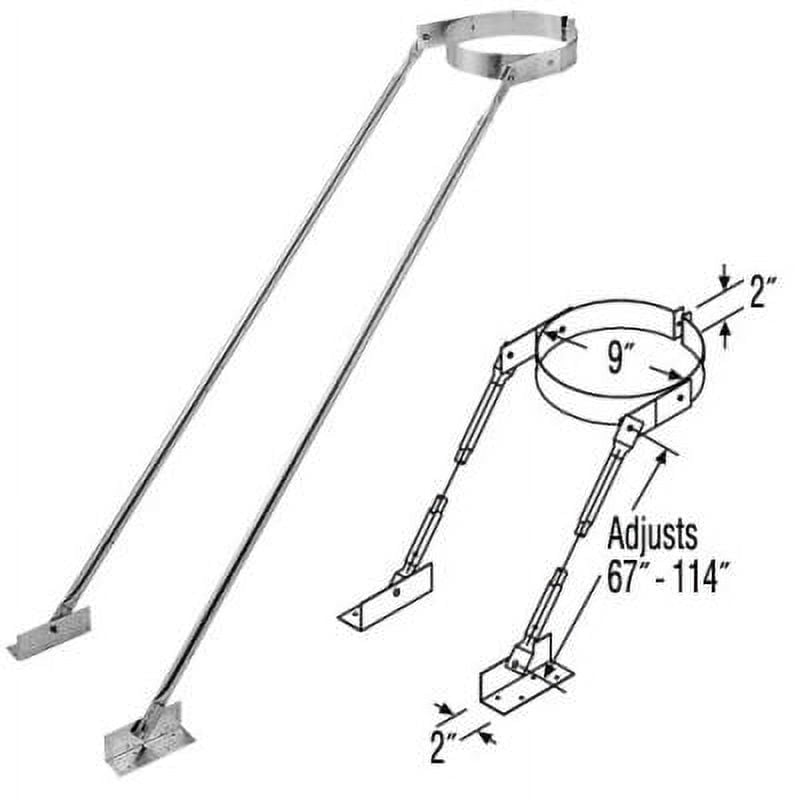 M & G Duravent 7DT-XRB 7 Inch Duratech Extended Roof Bracket Adjusts 67 ...