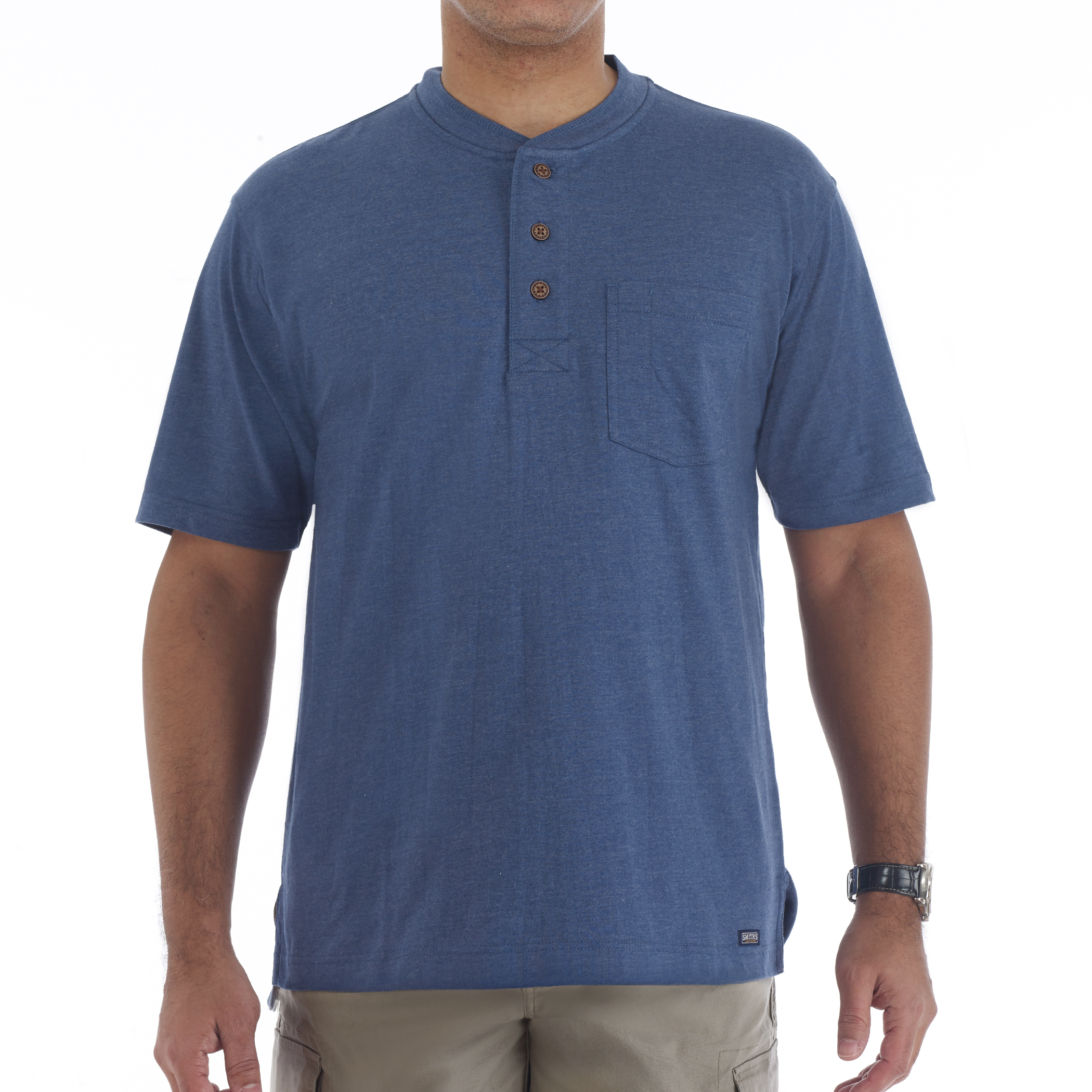 Extended Tail Gusset Henley with Pocket - Walmart.com