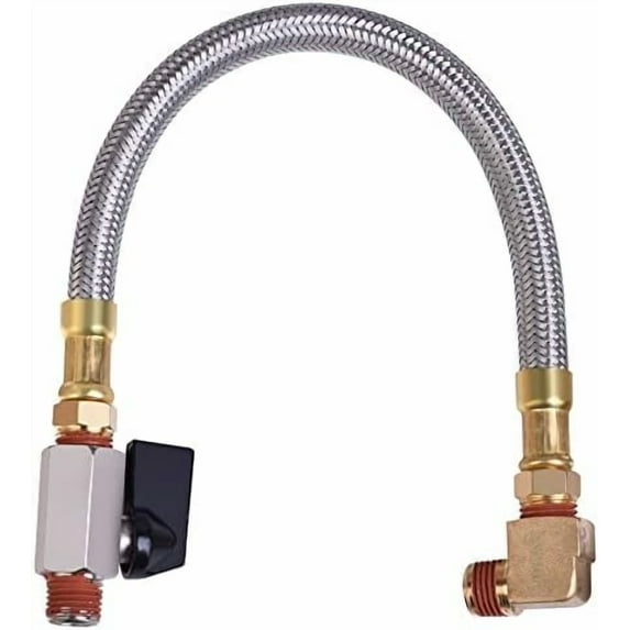 Extended Tank Drain Assembly 10 INCH Flexible Braided Steel Tube 1/4 ...