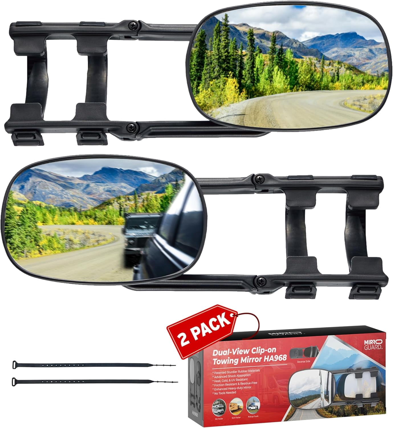 Extended Towing Mirrors, Universal Clip-On Side Mirror Extensions for ...