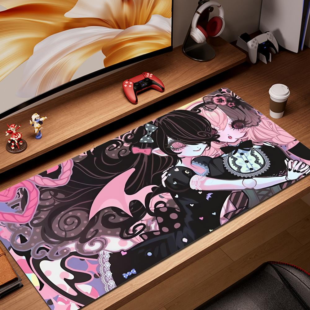 Extended XXL Gaming Mouse Pad With Anime Angel Kawaii Design In Pink ...