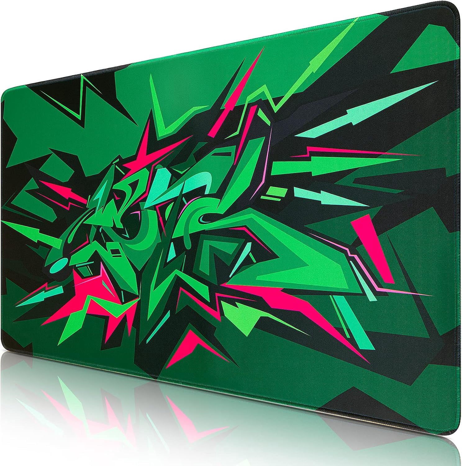 Extended XXL Green Graffiti Gaming Mouse Pad Large Big Computer ...