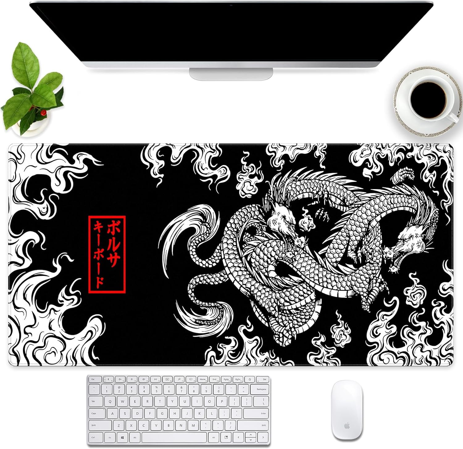 Extended XXL Large Gaming Mouse Pad with Stitched Edges Non-Slip Rubber ...