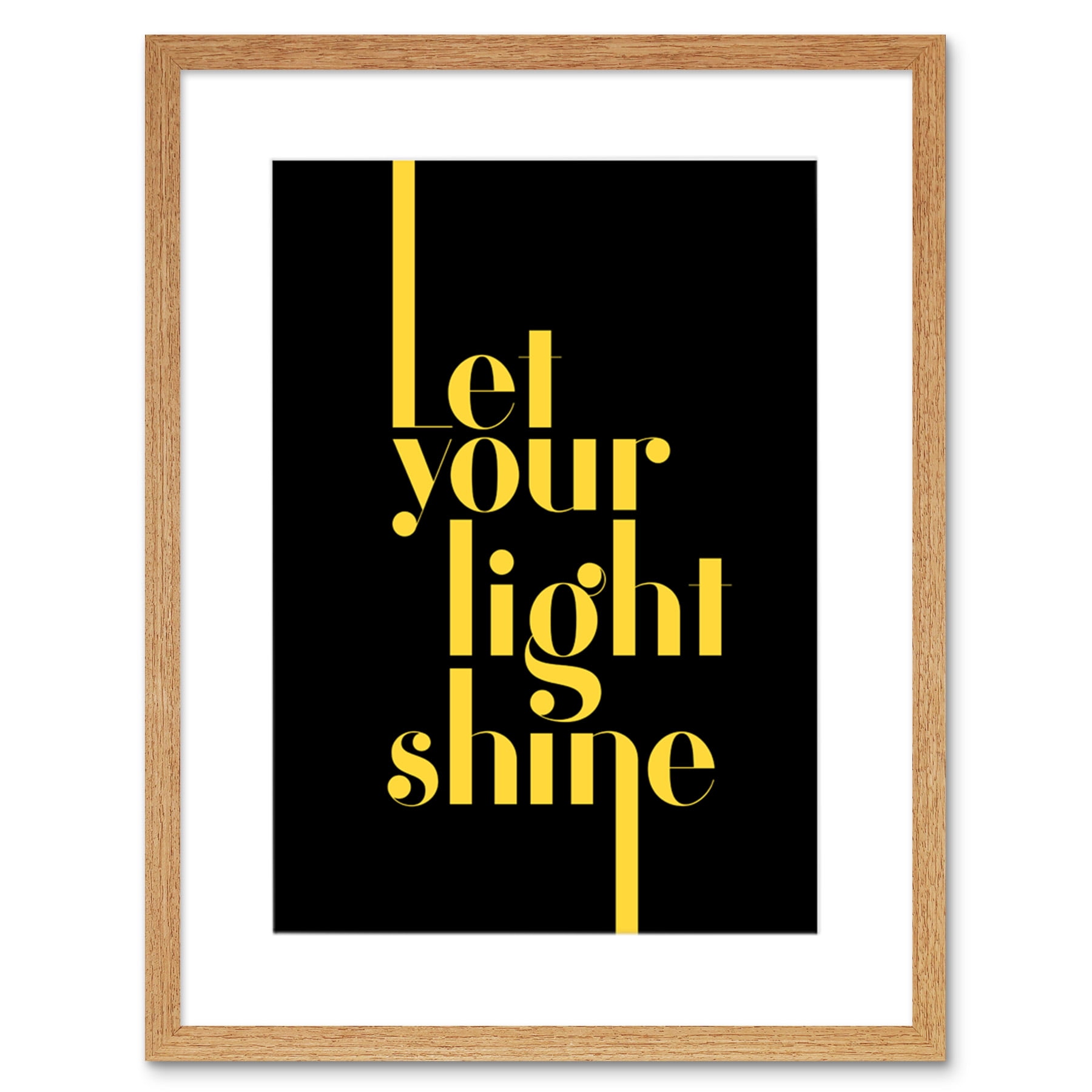 Extended Yellow Let Your Light Shine Framed Wall Art Print - Walmart.com