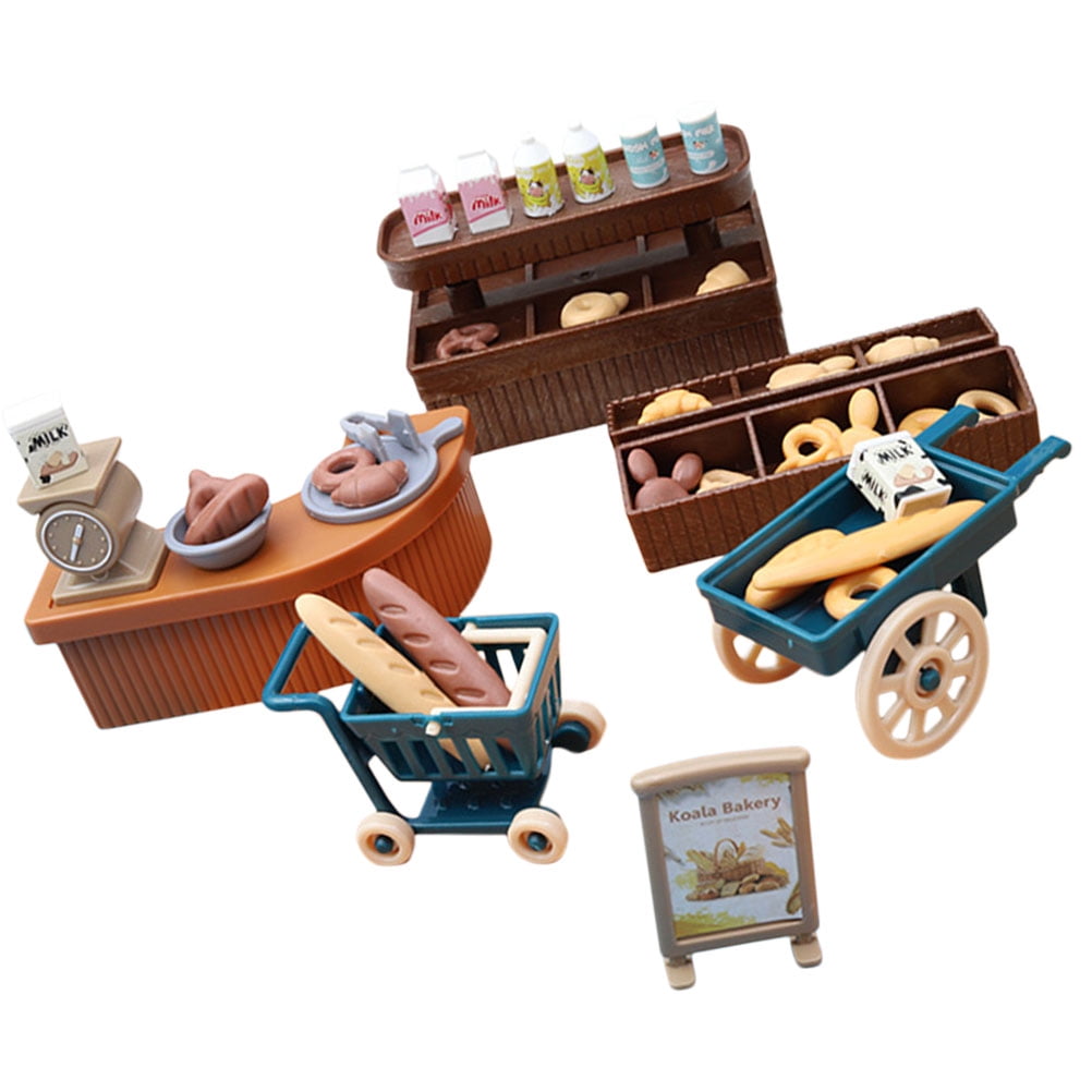 1 Set Miniature Bakery Shop Prop with Miniature Breads for Mini House ...