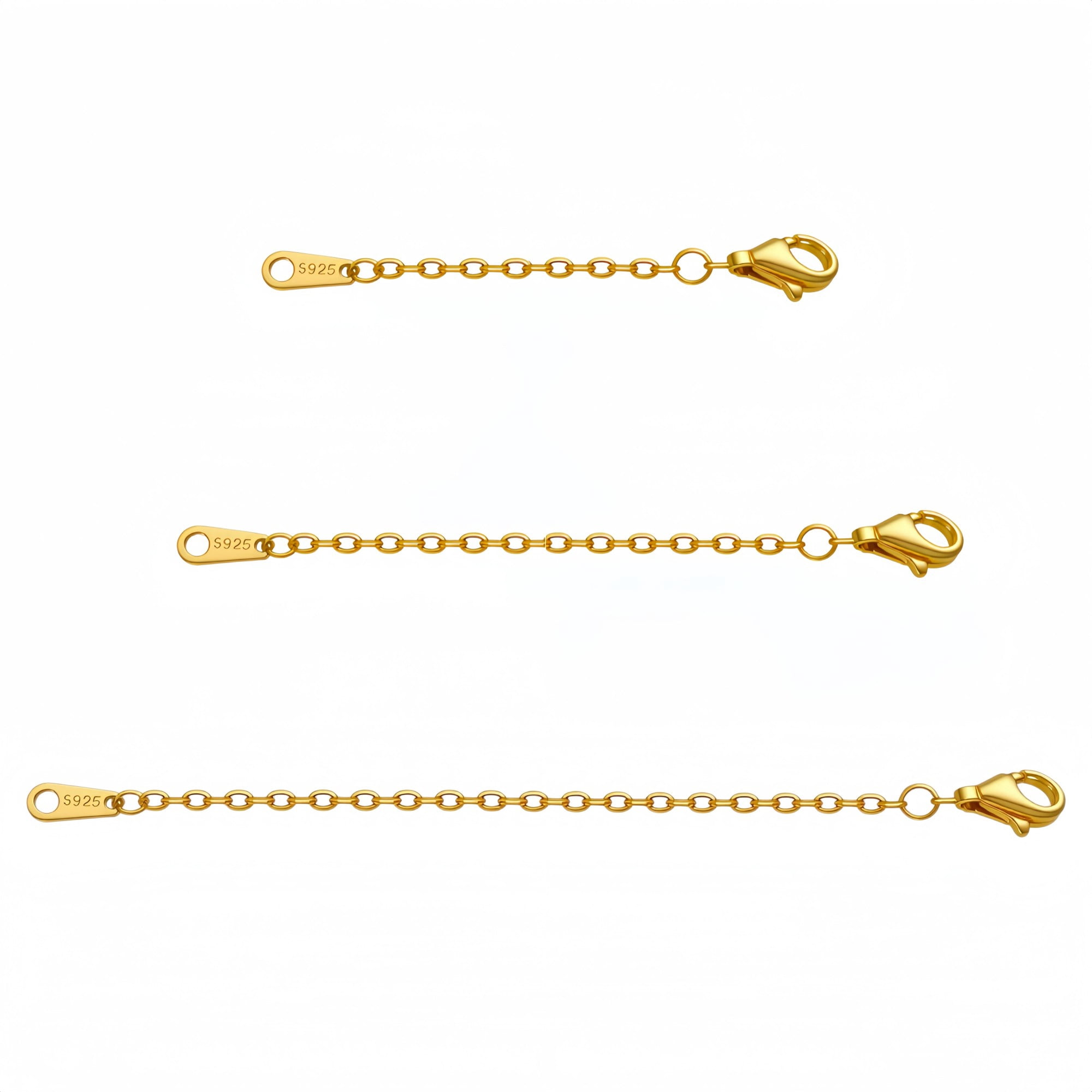 Extenders Chain Necklace 14K Gold Plated Sterling Silver Extension ...