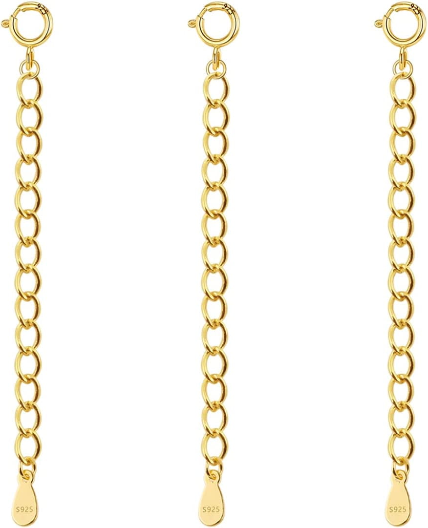 Extenders Chain Necklace 18K Gold Plated Sterling Silver Extension ...