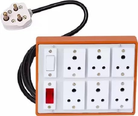 Extension Board Heavy Duty Cable 4 Meter Wire with 6 Anchor Socket and ...
