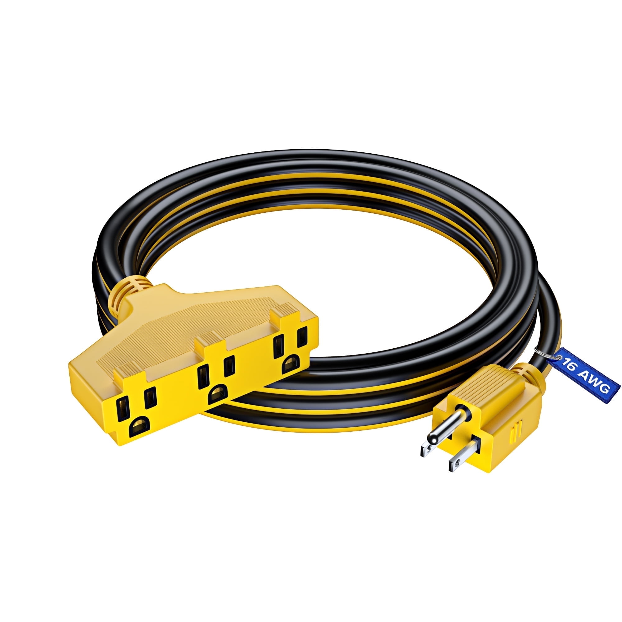 Extension Cord 10 ft, SJTW Extension Cord with Multiple Outlets, 16 ...