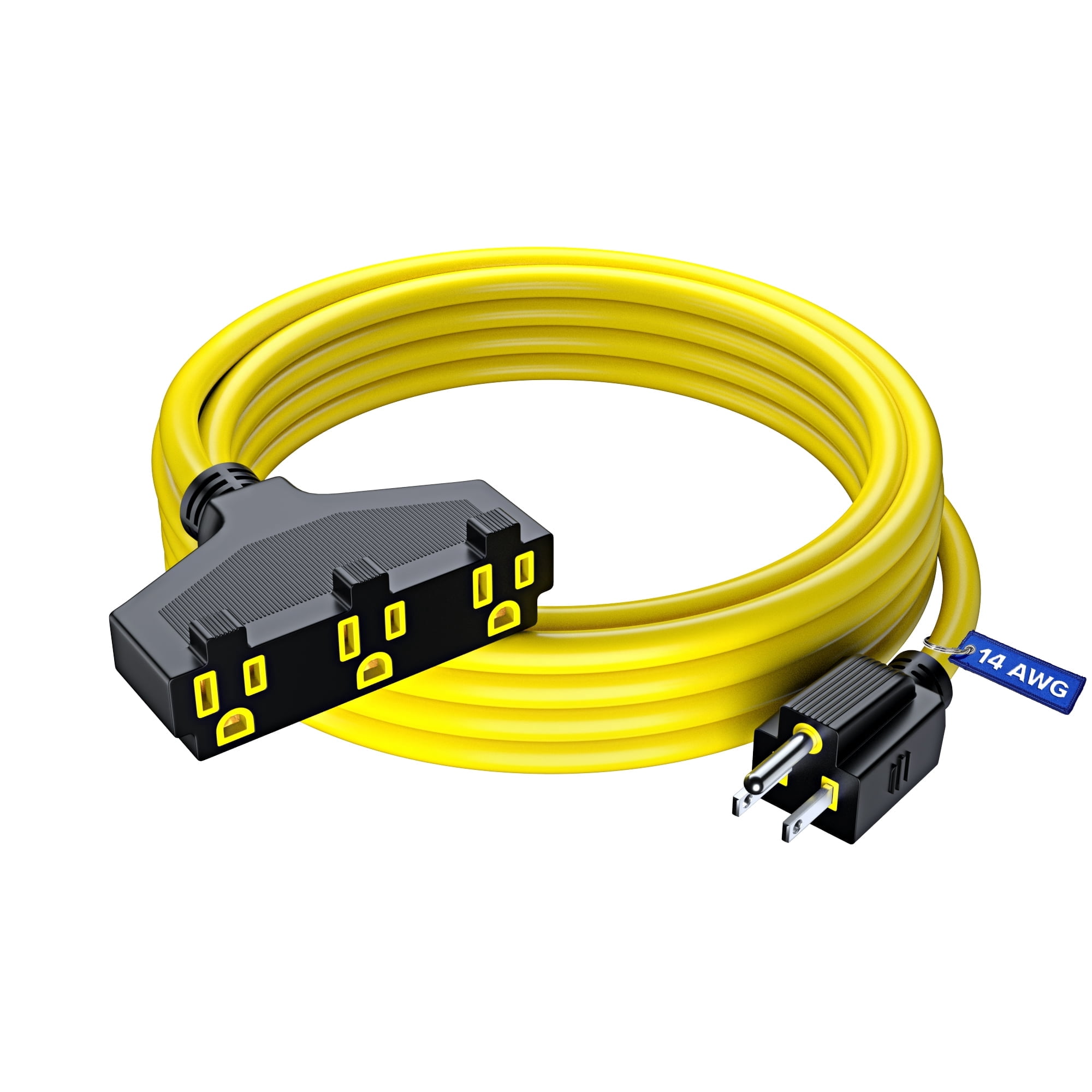 Maximm Cable 15 ft Electric Three Prong Outdoor Safety Extension Cord ...