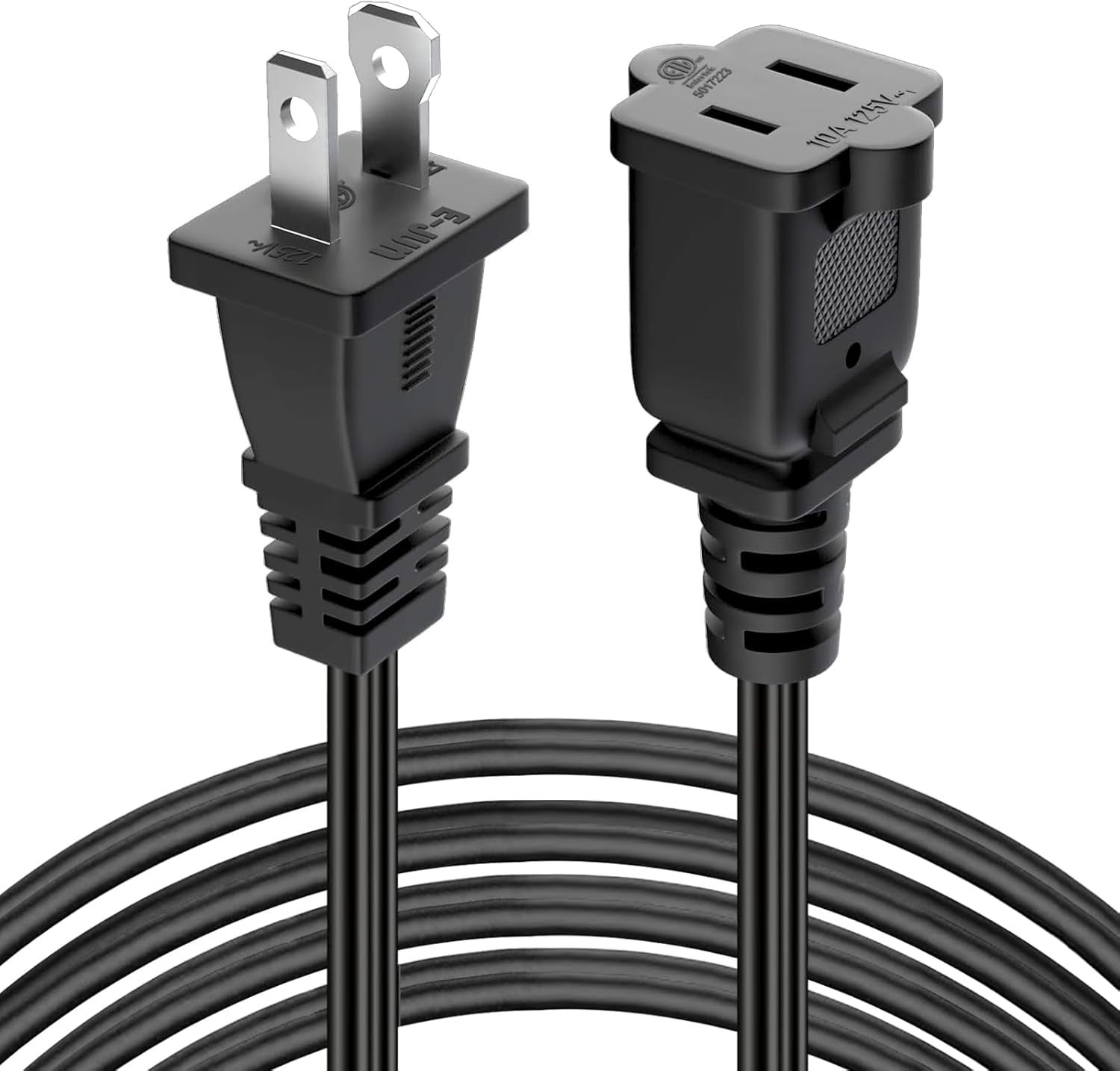 Extension Cord 2 Prong 3M Extension Cords US 2-Prong 125v 10A Male to ...