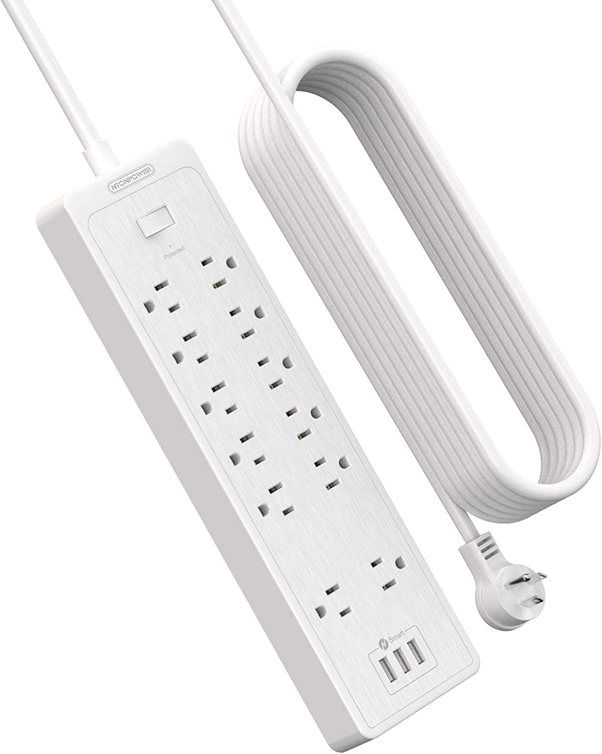 Extension Cord 25 Ft, NTONPOWER Long Surge Protector Power Strip with ...