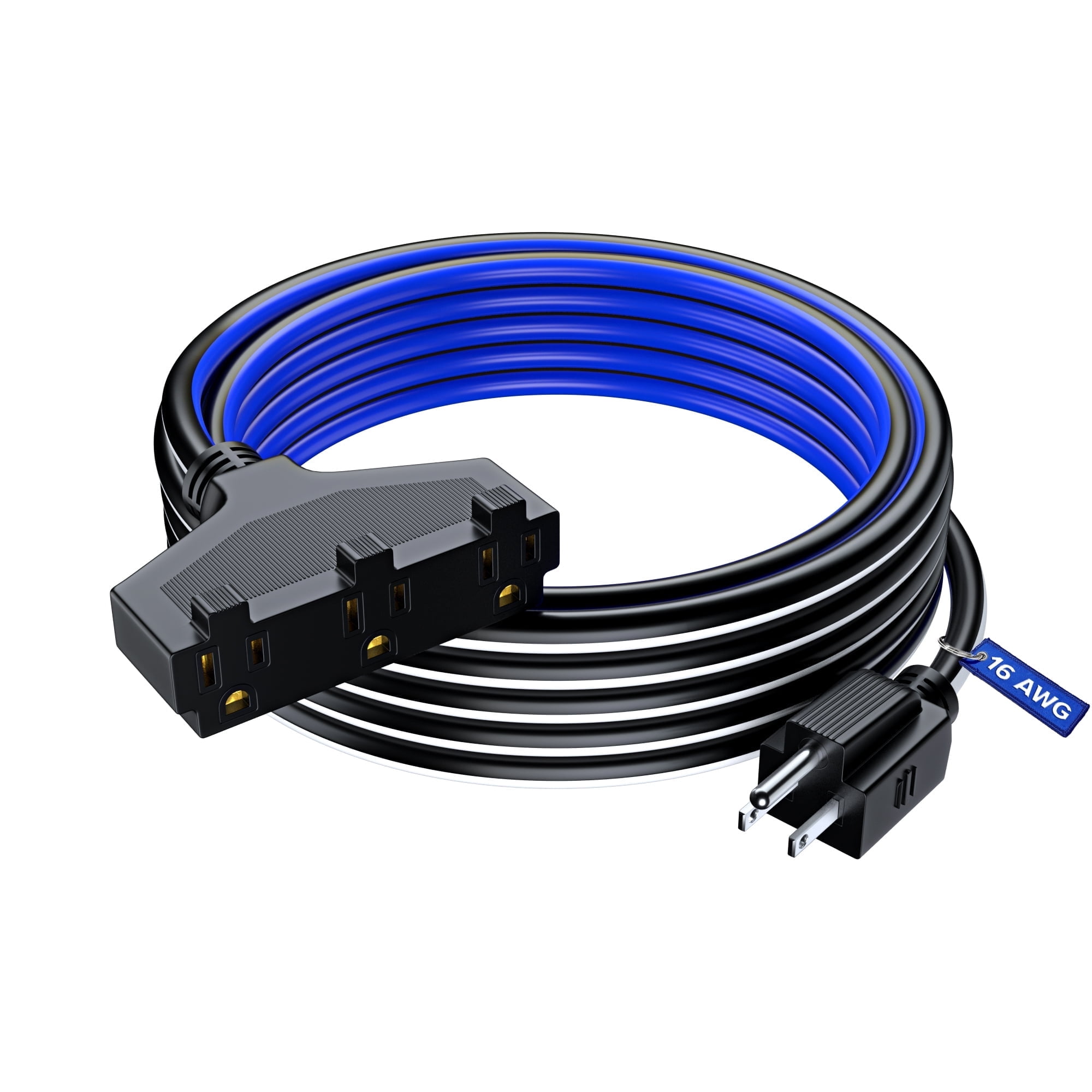 Extension Cord 25 ft, SJTW Extension Cord with Multiple Outlets, 16 ...