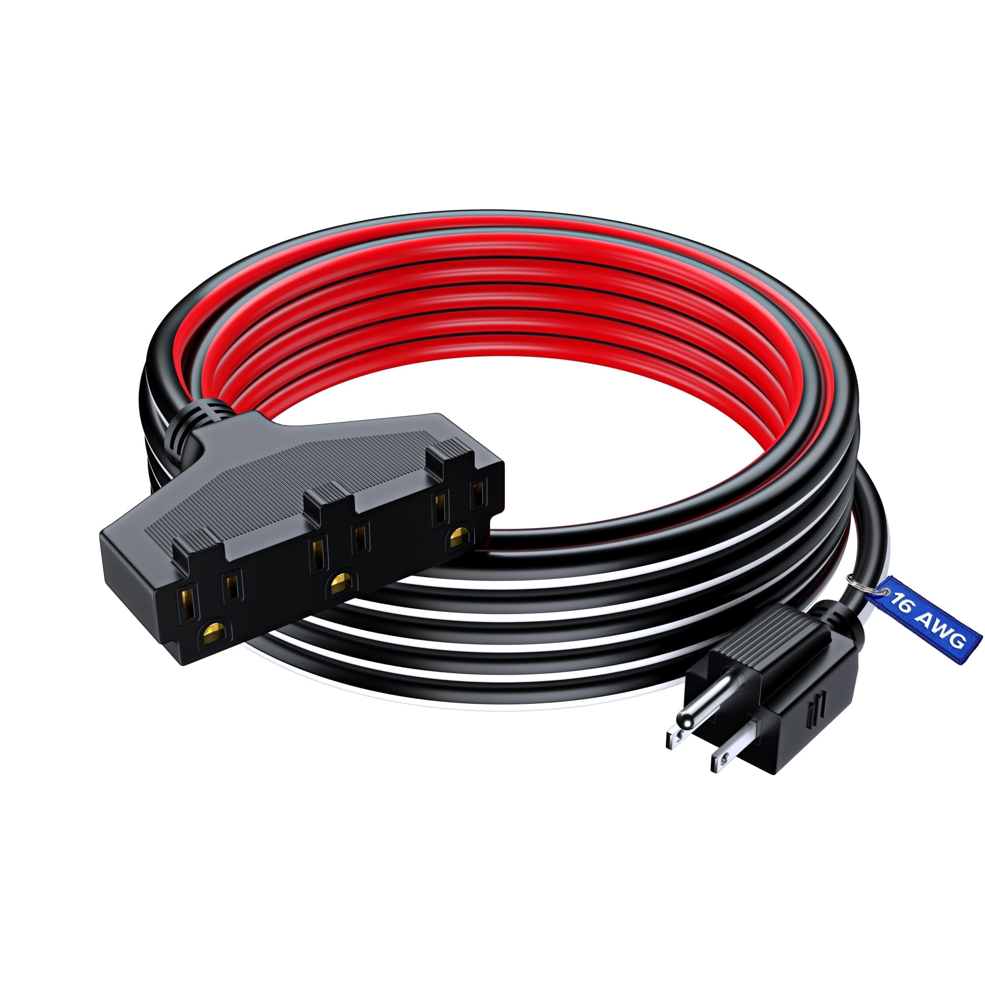 Extension Cord 25 ft, SJTW Extension Cord with Multiple Outlets, 16 ...