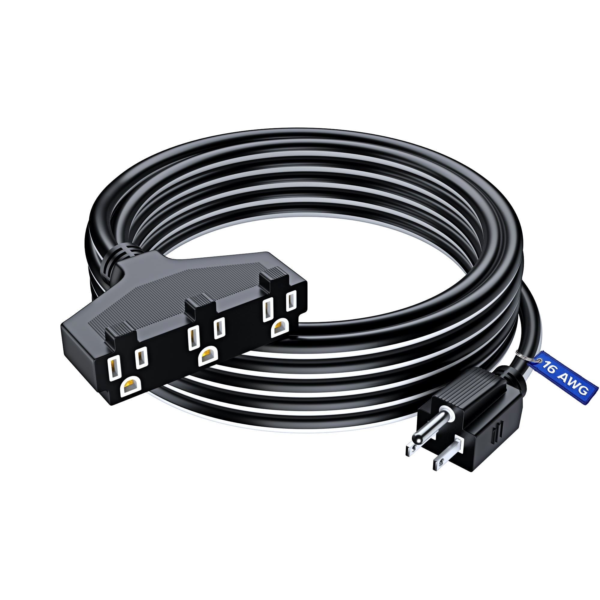 Extension Cord 25 ft, SJTW Extension Cord with Multiple Outlets, 16 ...