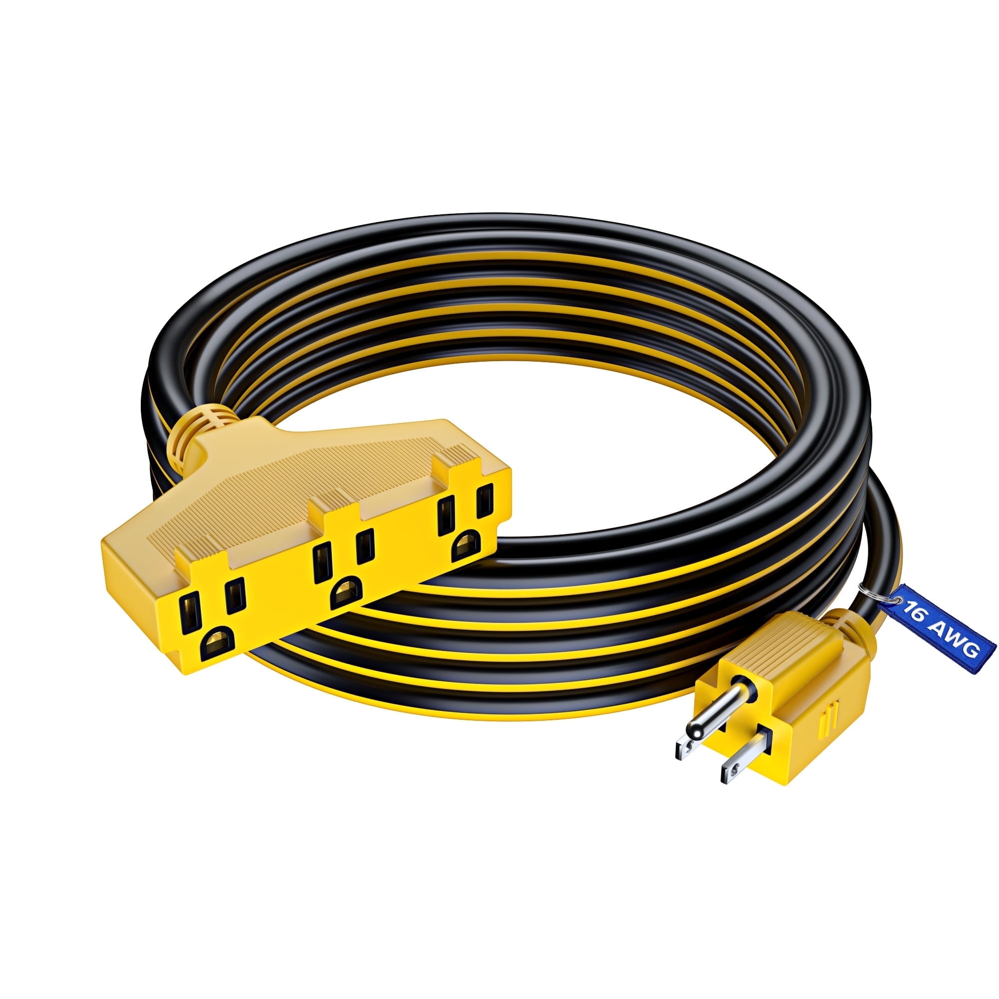 Extension Cord 25 ft, SJTW Extension Cord with Multiple Outlets, 16 ...