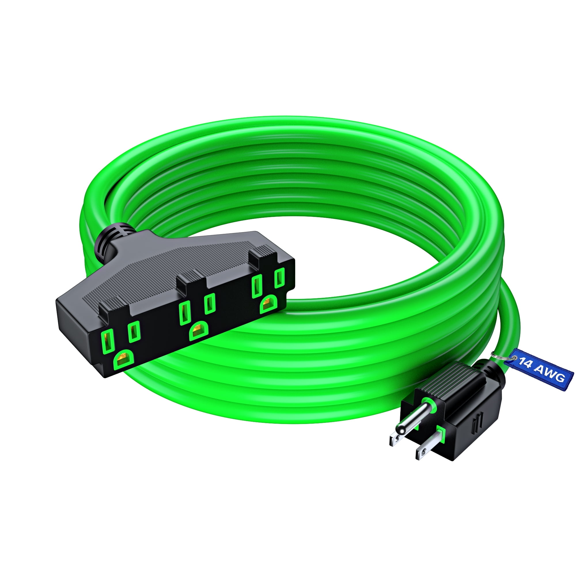Extension Cord 30 Feet, SJTW Extension Cord with Multiple Outlets, 14 ...