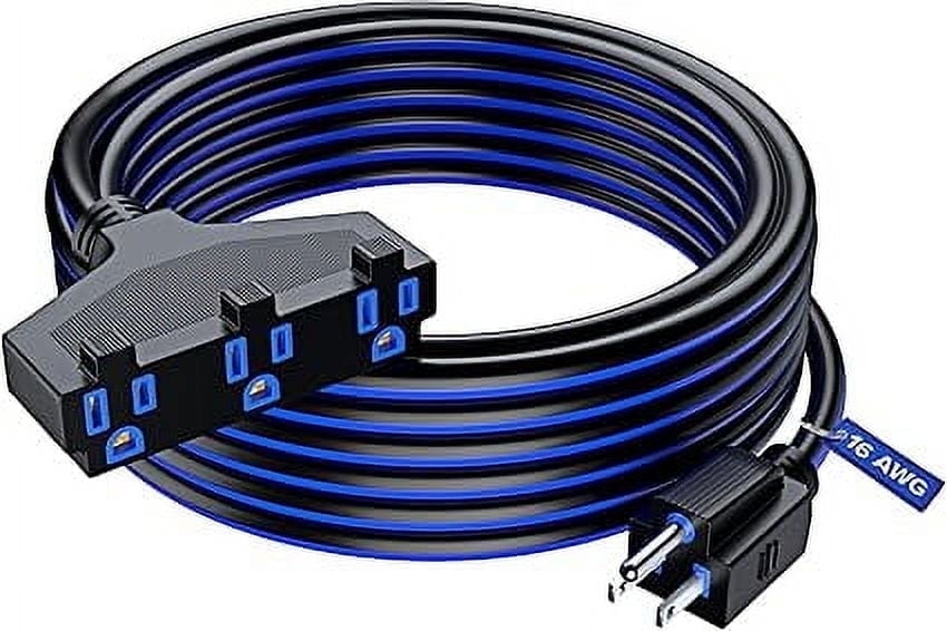 Extension Cord 30 ft, SJTW Extension Cord with Multiple Outlets, 16 ...