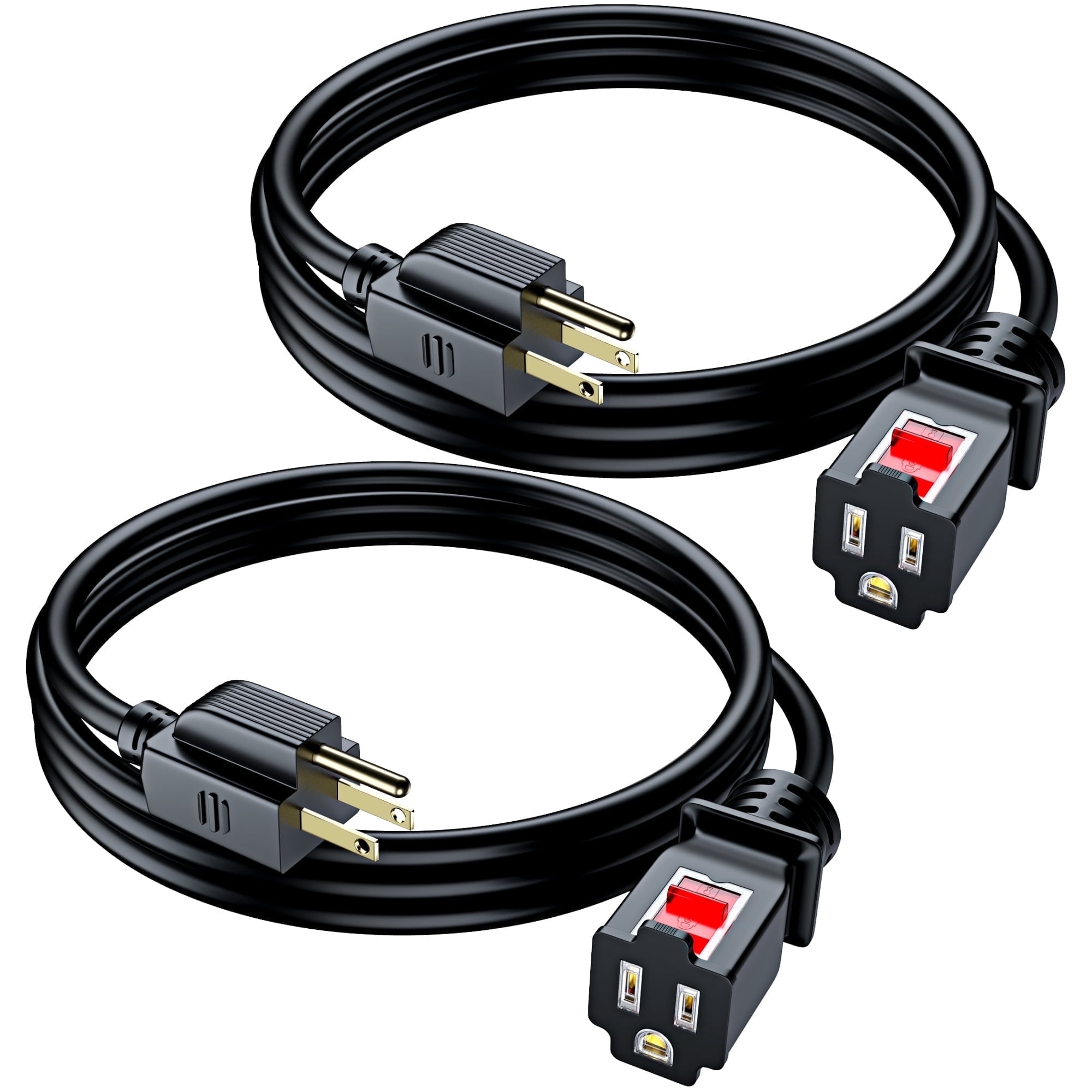 Extension Cord 3ft with New Locking Feature, Power Cable 3 Prong Plug ...