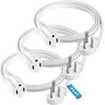 Extension Cord (4 Feet) 1 Outlet Flat Wire, 3-Prong 45° Angled Flat ...