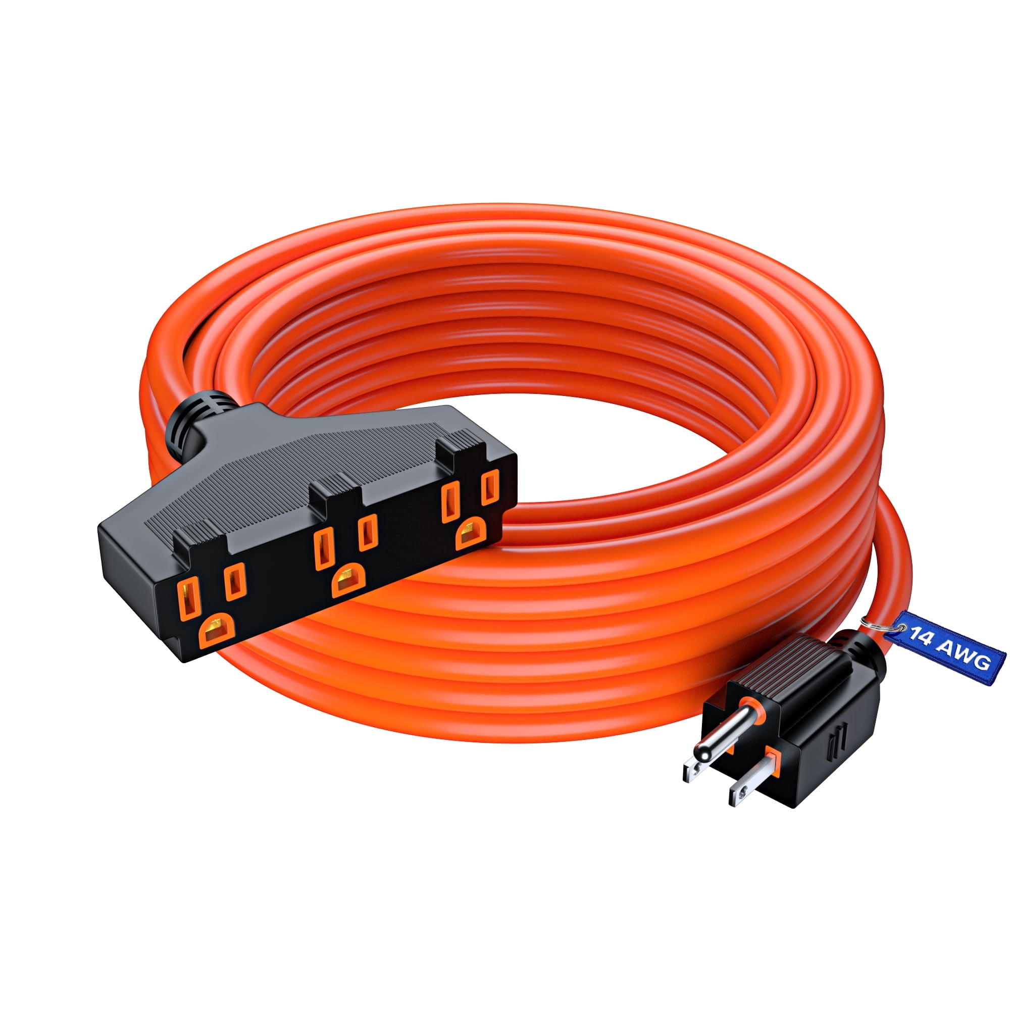 Extension Cord 50 Feet, SJTW Extension Cord with Multiple Outlets, 14 ...