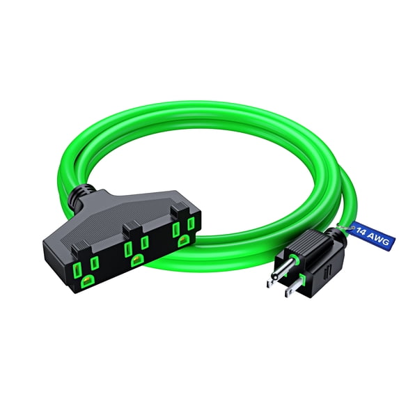 Extension Cord 6 Feet, SJTW Extension Cord with Multiple Outlets, 14 ...