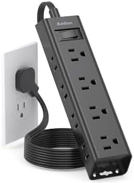 Extension Cord Flat Wall Plug - Surge Protector Power Strip with 12 ...