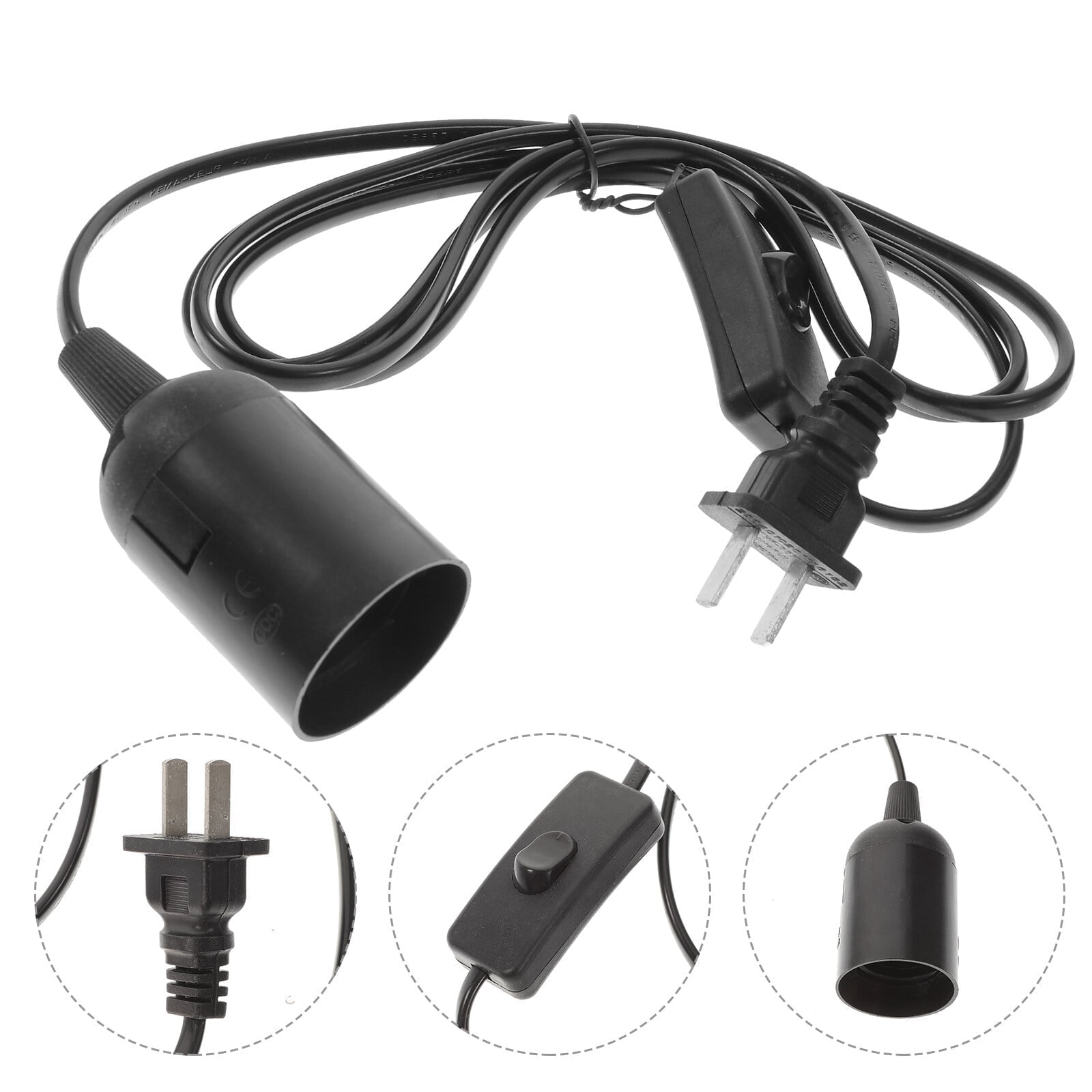 Extension Cord Light Bulb Socket Pendant Lights Plug in Power Cable - Walmart.com