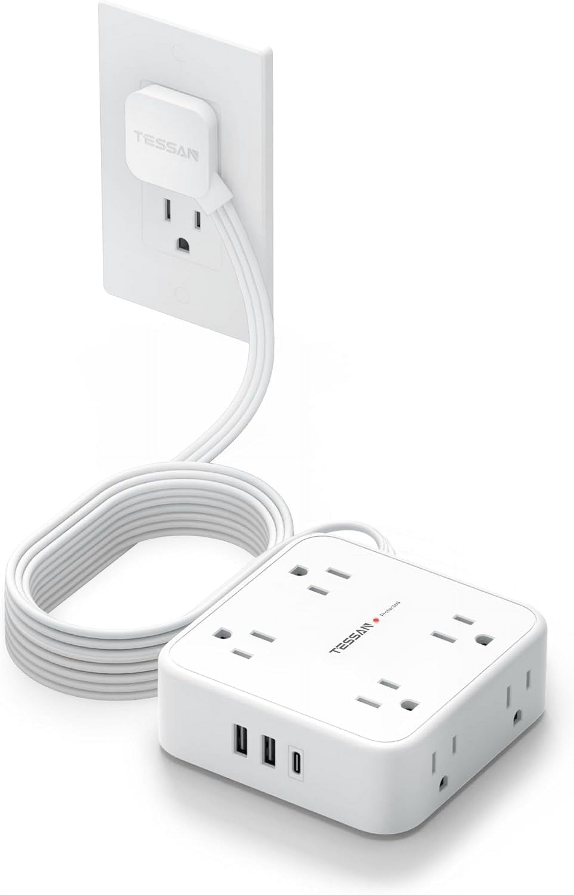 Extension Cord with Multiple Outlets, 10 FT Surge Protector Power Strip ...