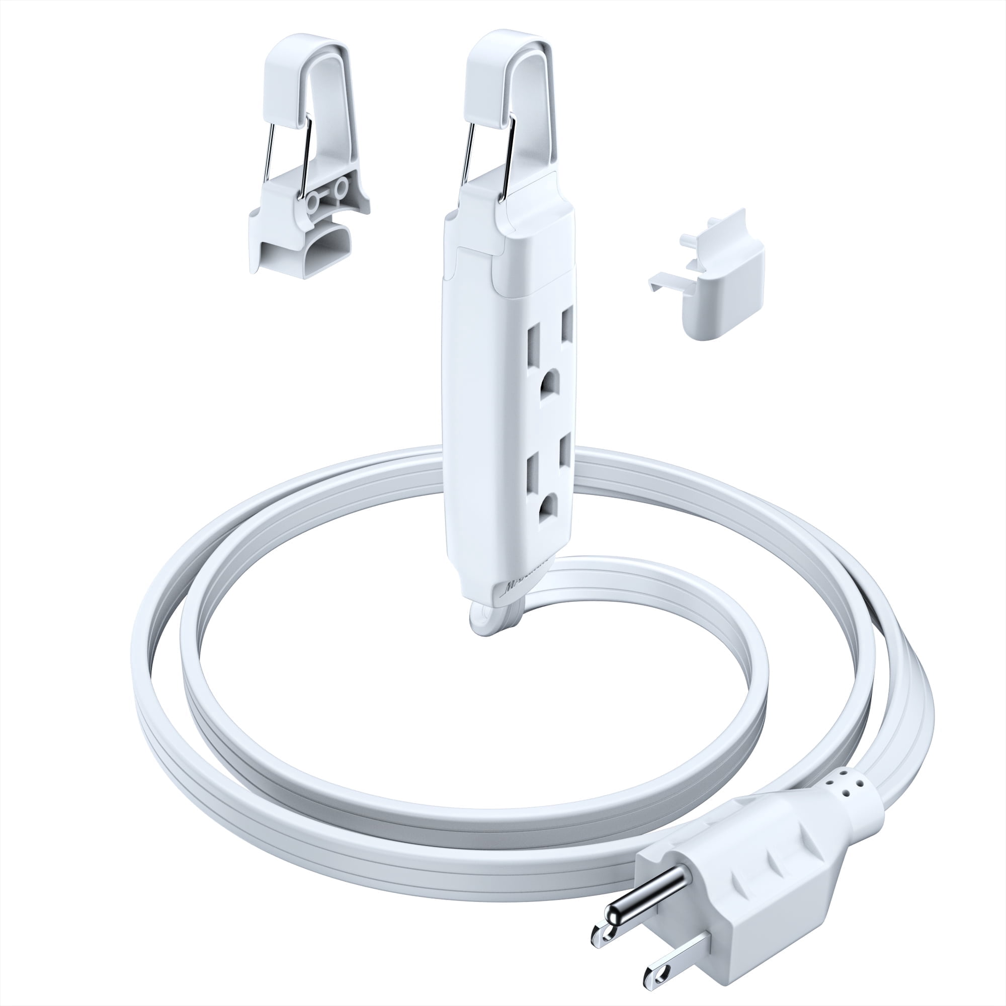 Extension Cord with Removable Easy-Hook System, 2 ft, 3 Outlet ...