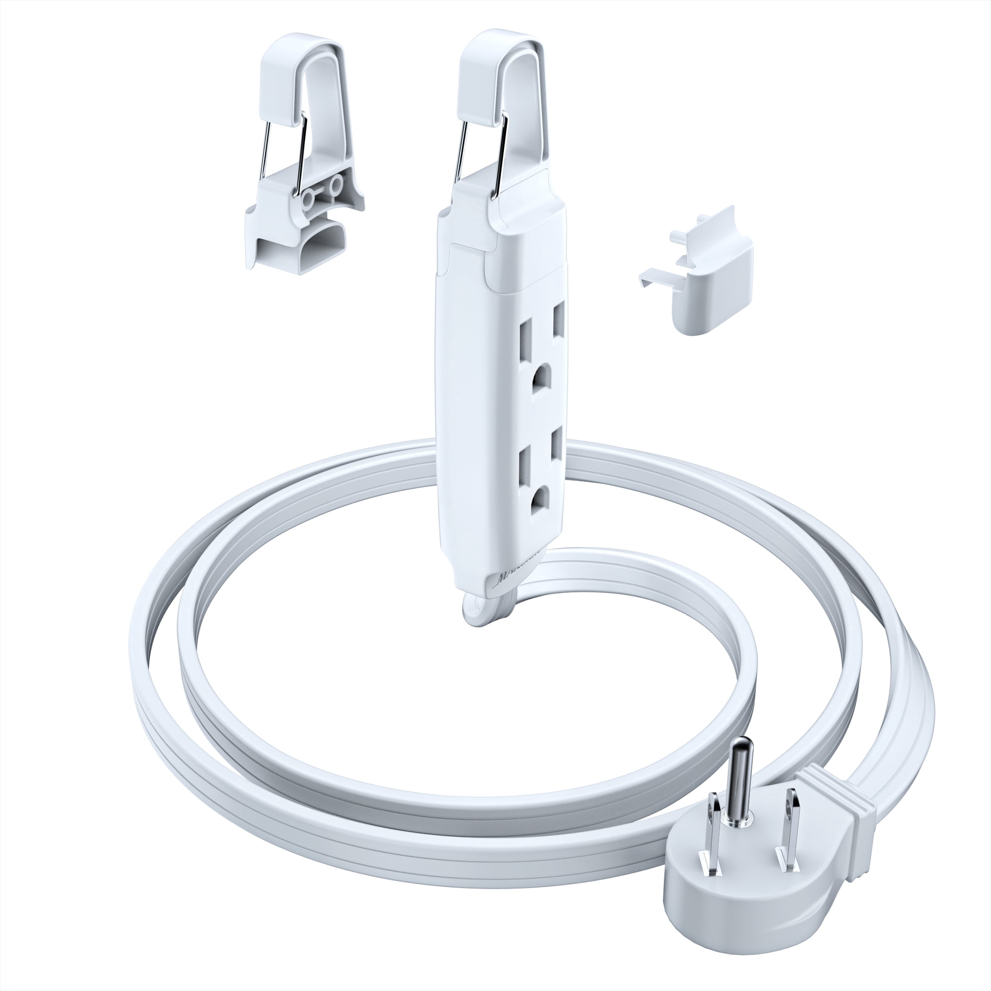 Extension Cord with Removable-Hook System, 1 ft, 3 Outlet Extension ...
