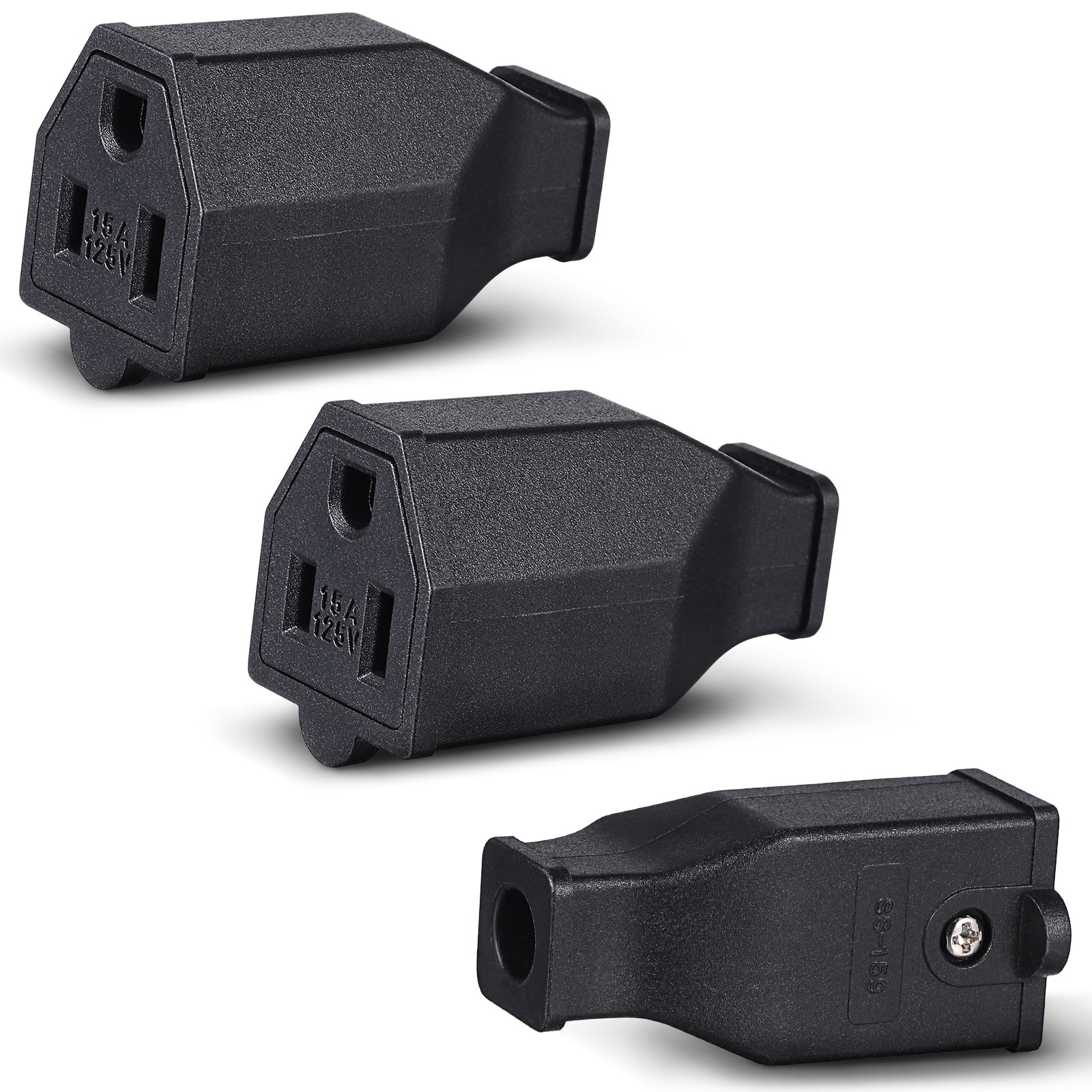 Replacement Plug Ends for Extension Cord 3 Prong Black Plastic for Home Use Safe and Durable ...