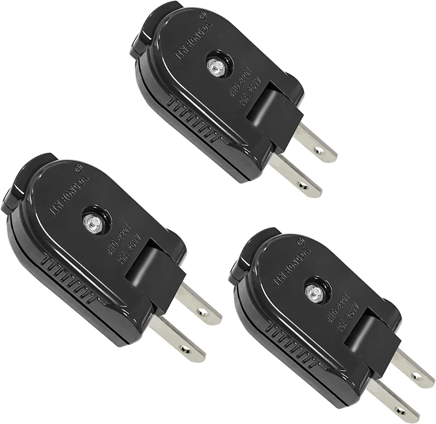Extension Cord Replacement Male Power Plug, 2 Prong, 125V/10A, Non ...