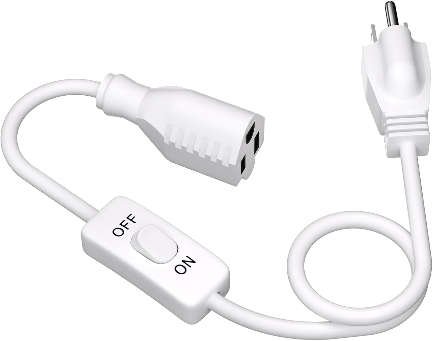 Extension Cord with Switch 3-Prong Indoor White Extension Cord,1625W ...