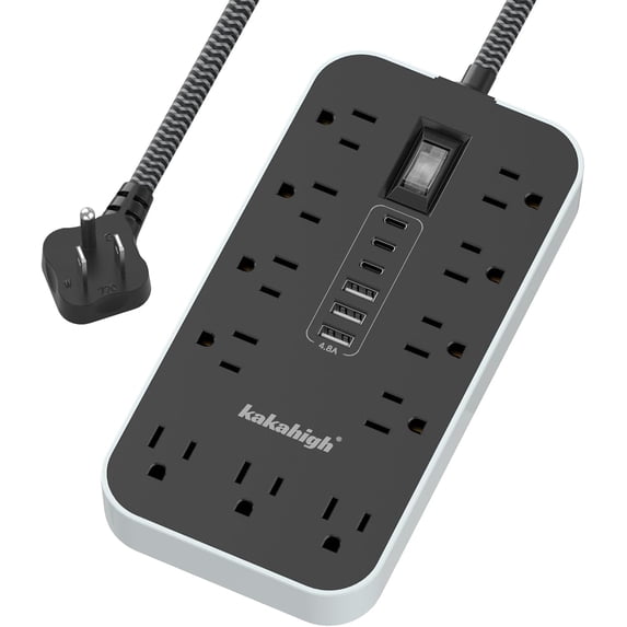 Extension Cord with USB Ports- 5 FT Power Strip USB, 1625W Multi Outlet ...