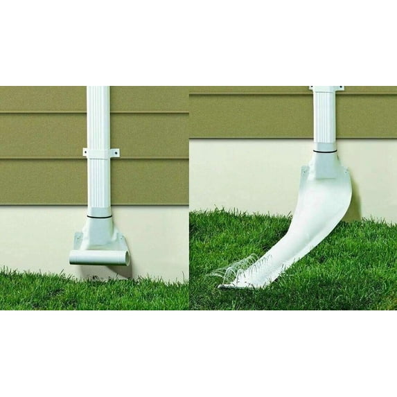 Extension Drain Away Downspout Extender White 46 inch Length 8-1/2 inch ...