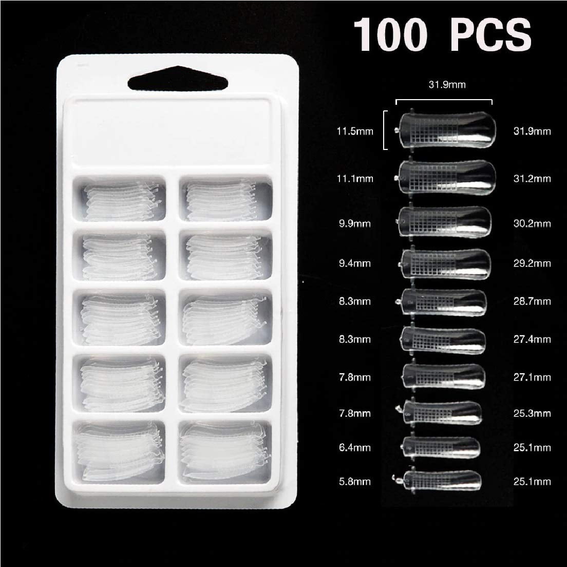 Extension Gel Dual Nail Forms - 300pcs Poly Nail Gel Forms Acrylic ...