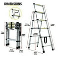 Extension Ladder, 16.5 FT Aluminum Telescoping A-Frame Ladder with ...