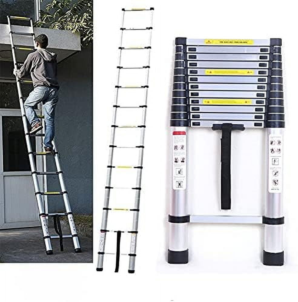Extension Ladder 16.5ft Telescoping Ladder Aluminum Ladder 5m, Foldable ...