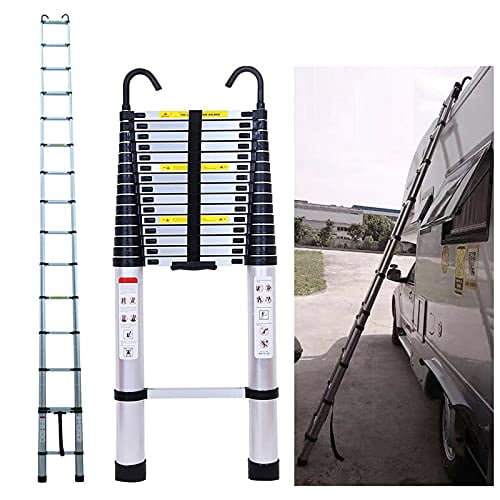 Extension Ladder 20.34 FT Telescoping Ladder with 2 Detachable Hooks ...