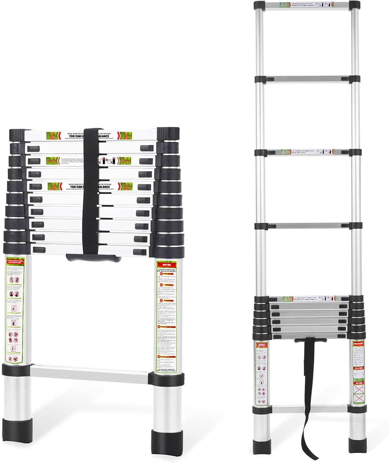 Extension Ladder, 20.3FT RIKADE Aluminum Telescoping Ladder with Non ...