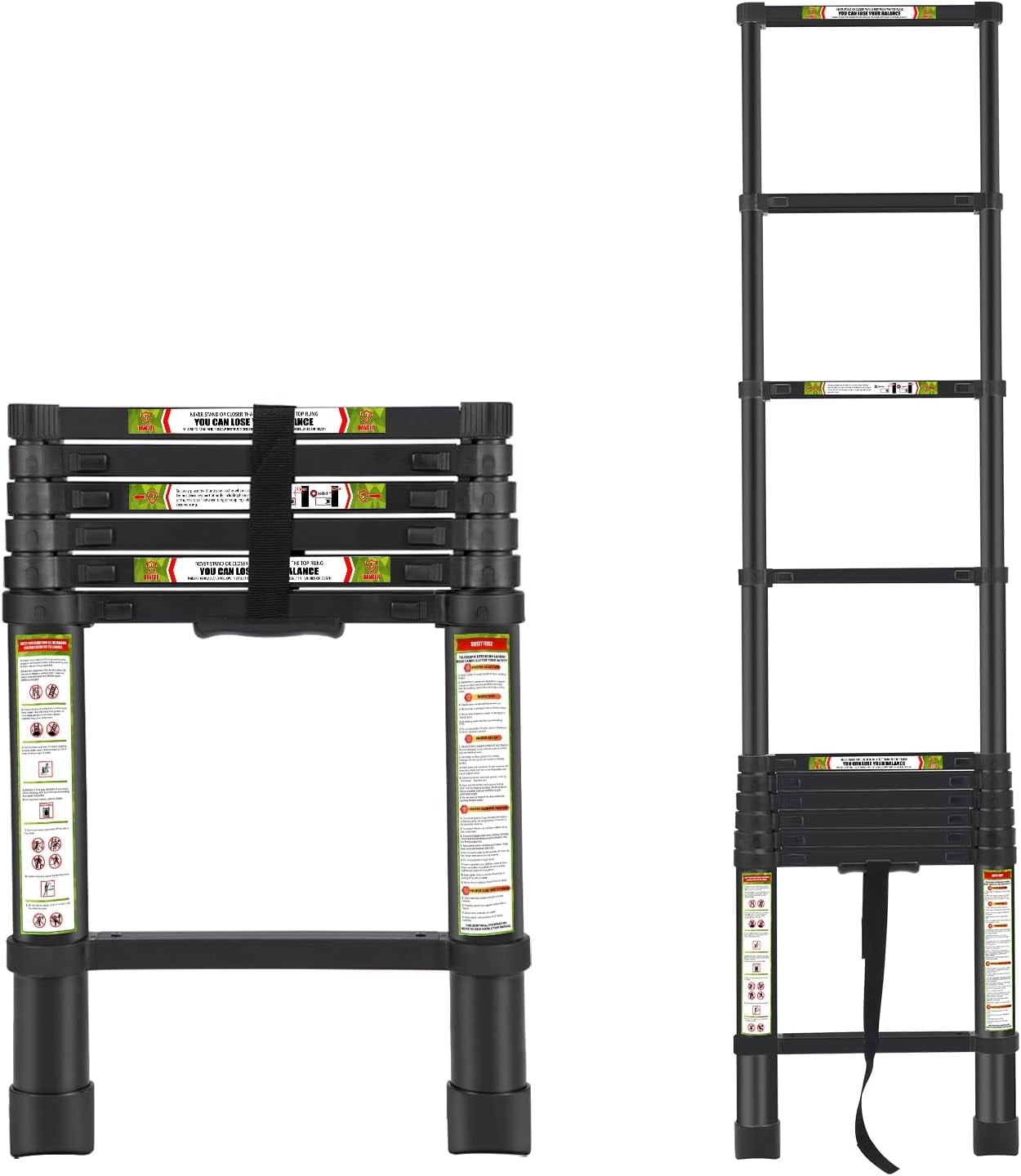 Extension Ladder, 20.3FT RIKADE Aluminum Telescoping Ladder with Non ...