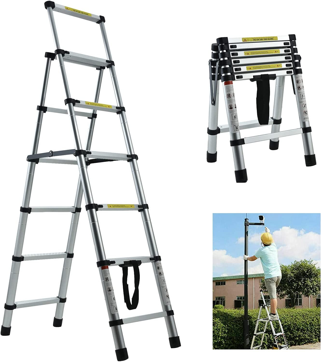 Extension Ladder 5+6 Step Ladders for Home Aluminium Herringbone Ladder ...
