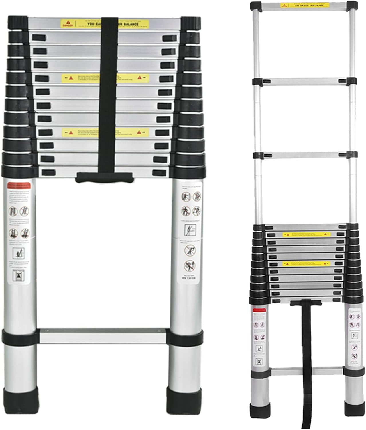 Extension Ladder Telescoping Ladder 16.5FT Aluminum Straight Ladder ...