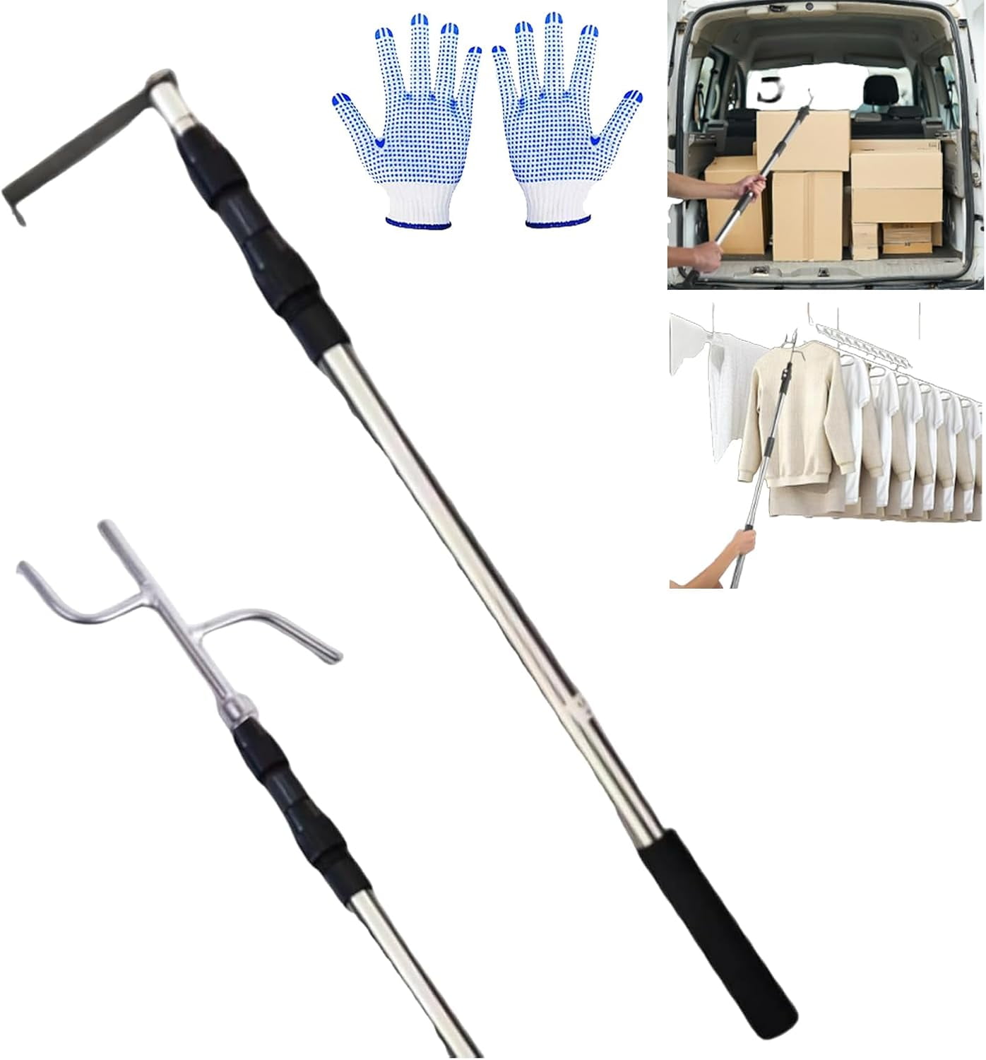 Exteriom-U Truck Cargo Grabber, Telescoping Pickup Truck Bed Retriever ...