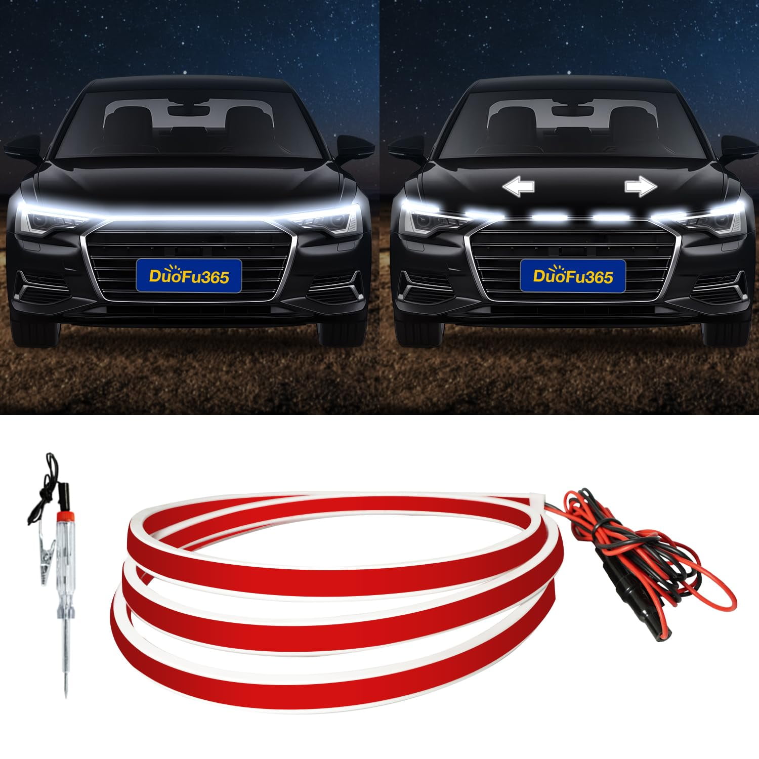 Exterior Car Hood Light Strip,12V DRL Led Strip, Updated Flexible DRL ...