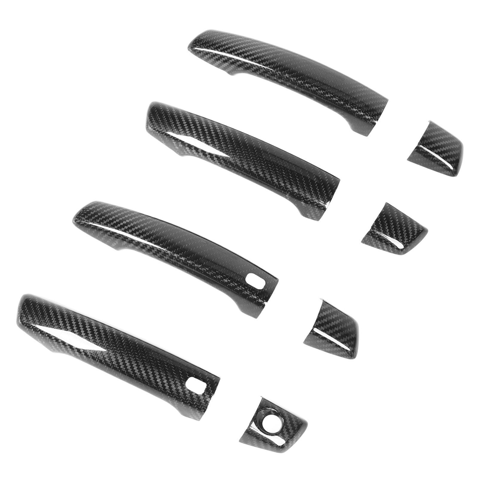 Exterior Door Handle Trim Bright Carbon Fiber Style Rustproof Colorfast ...