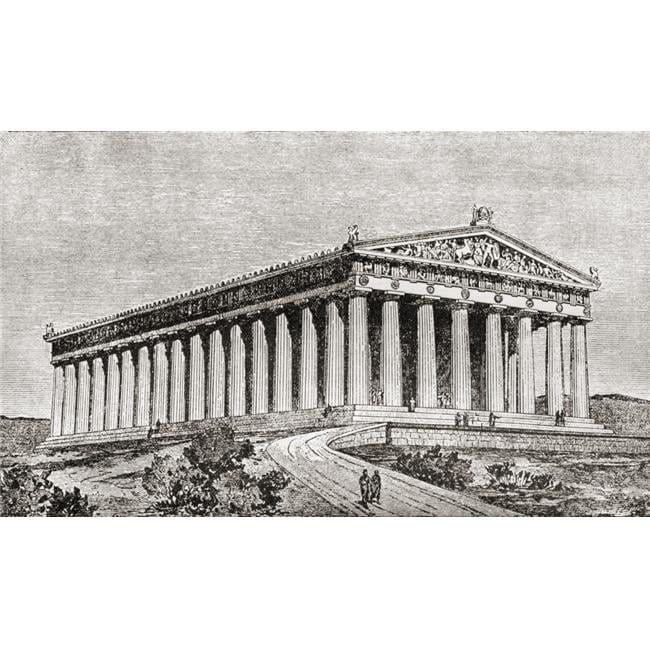 Exterior of The Parthenon At Athens - Greece As It Would Have Appeared ...
