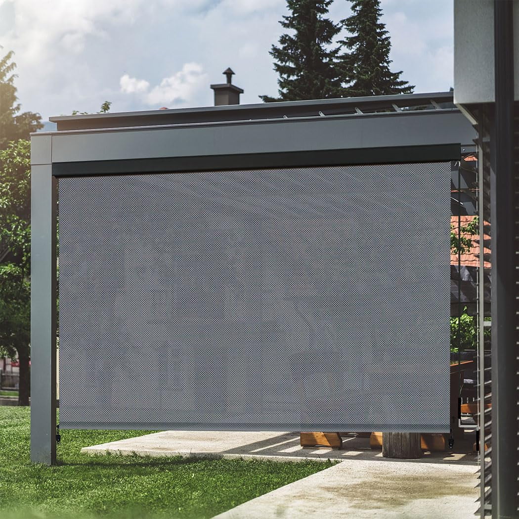Exterior Roller Shade Blind for Porch Patio Balcony, Premium Solar ...