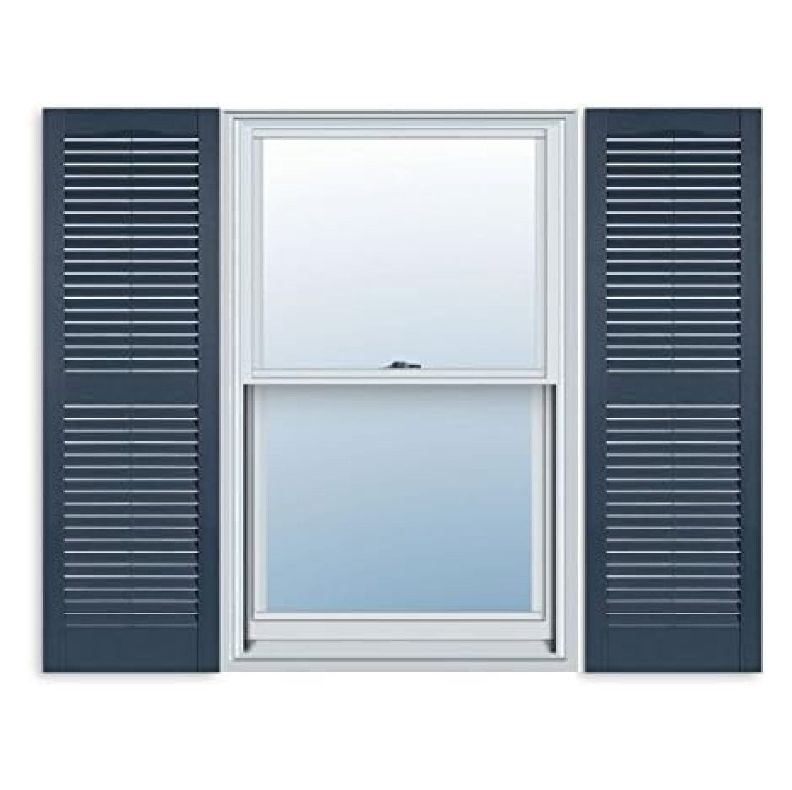 Exterior Standard Louver Exterior Vinyl Window Shutters, Blue (Pair ...